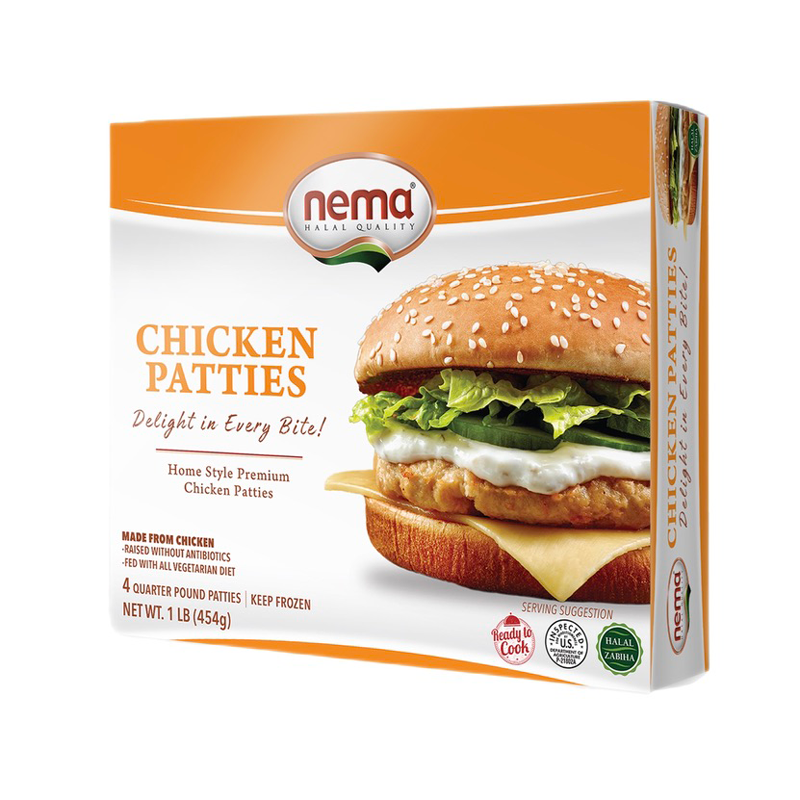 Nema Chicken Patties 1 Lb * 16 – CARAVAN FOODS